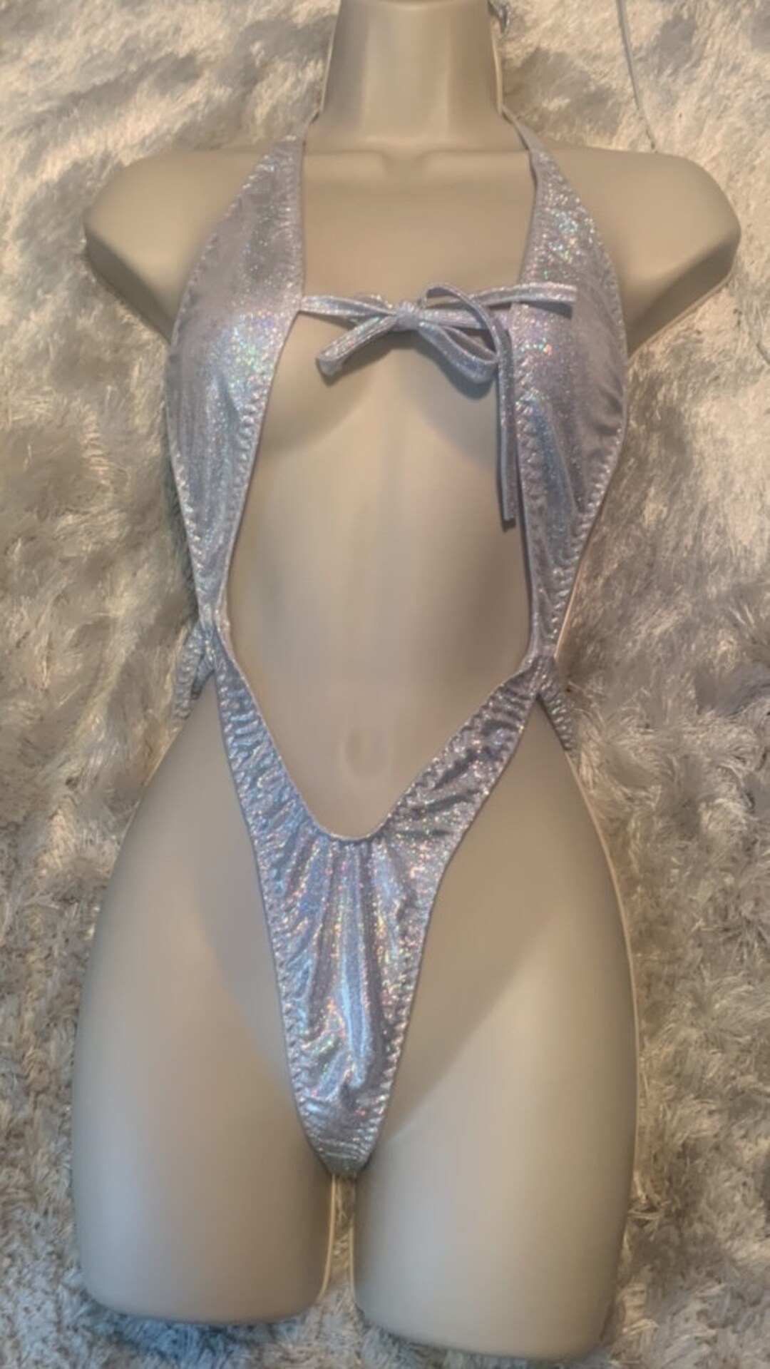 Shimmer Silver Thong Back One Piece , Exotic Dancewear , Stripperwear . - Etsy Australia