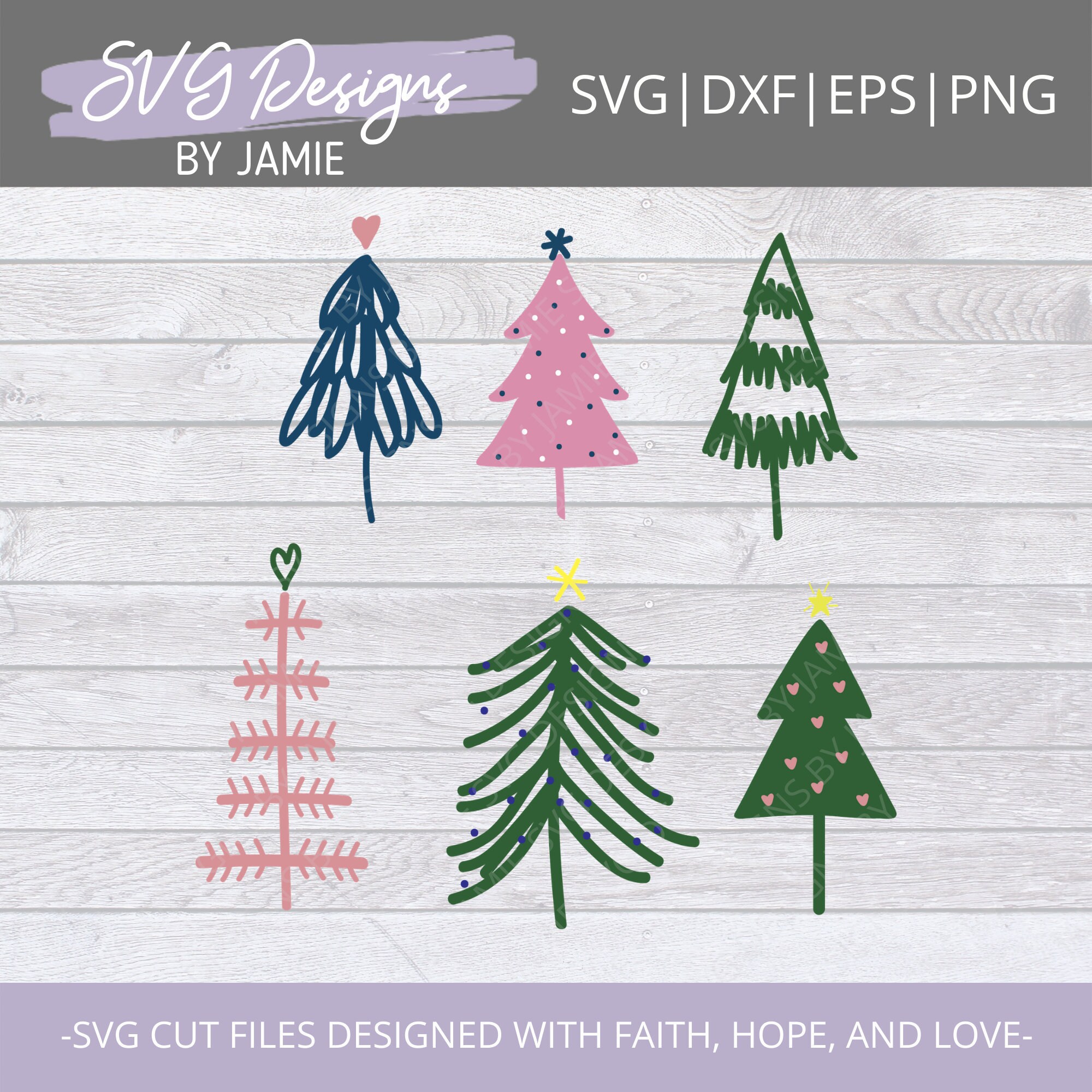 Christmas Tree SVG Tree Clipart Rustic Christmas SVG | Etsy