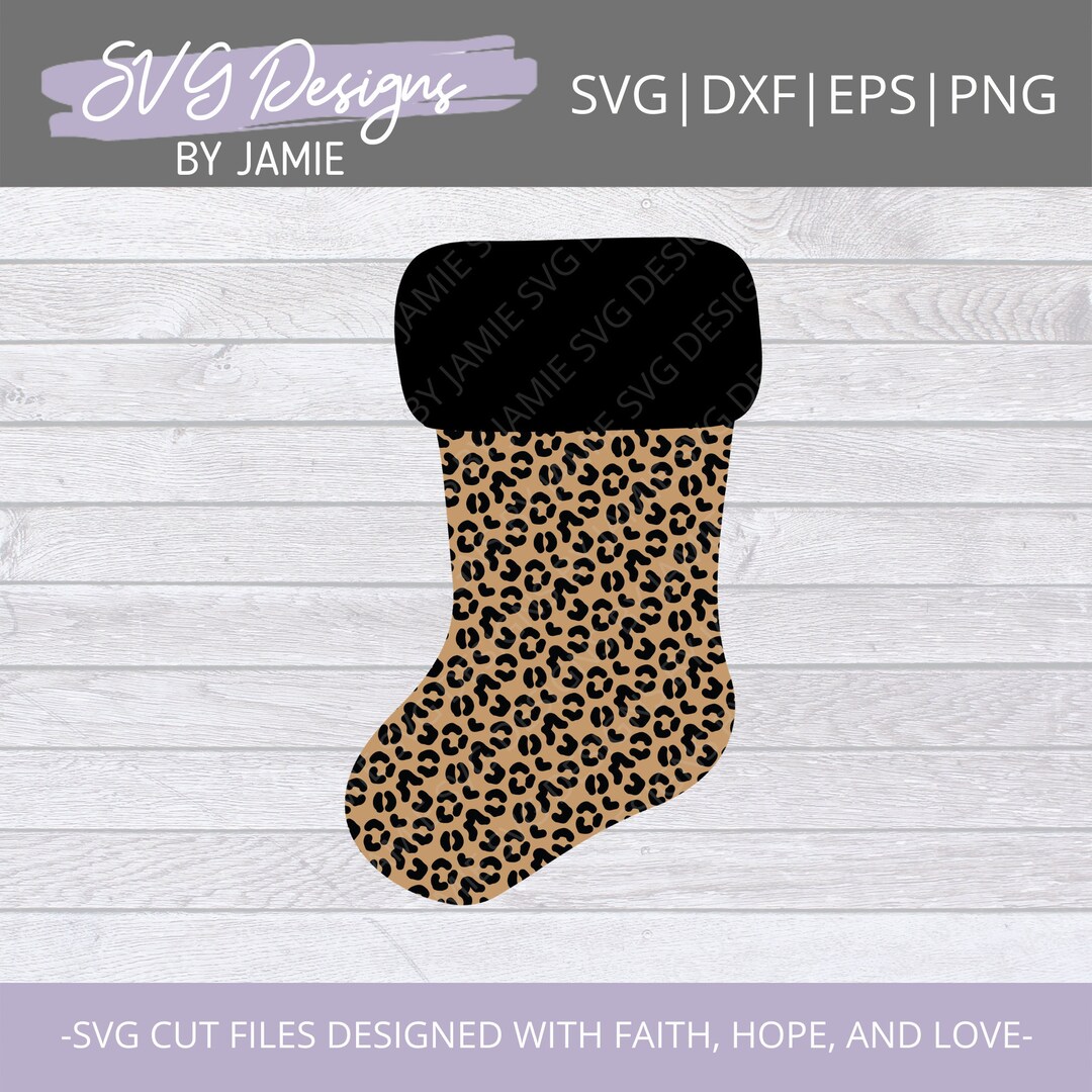 Stocking SVG Leopard Print SVG Leopard Christmas SVG - Etsy