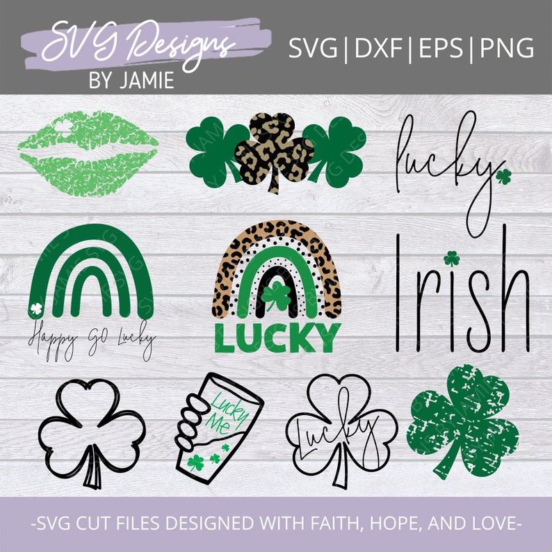 St Patricks SVG Bundle Shamrock SVG Bundle Lucky SVG | Etsy