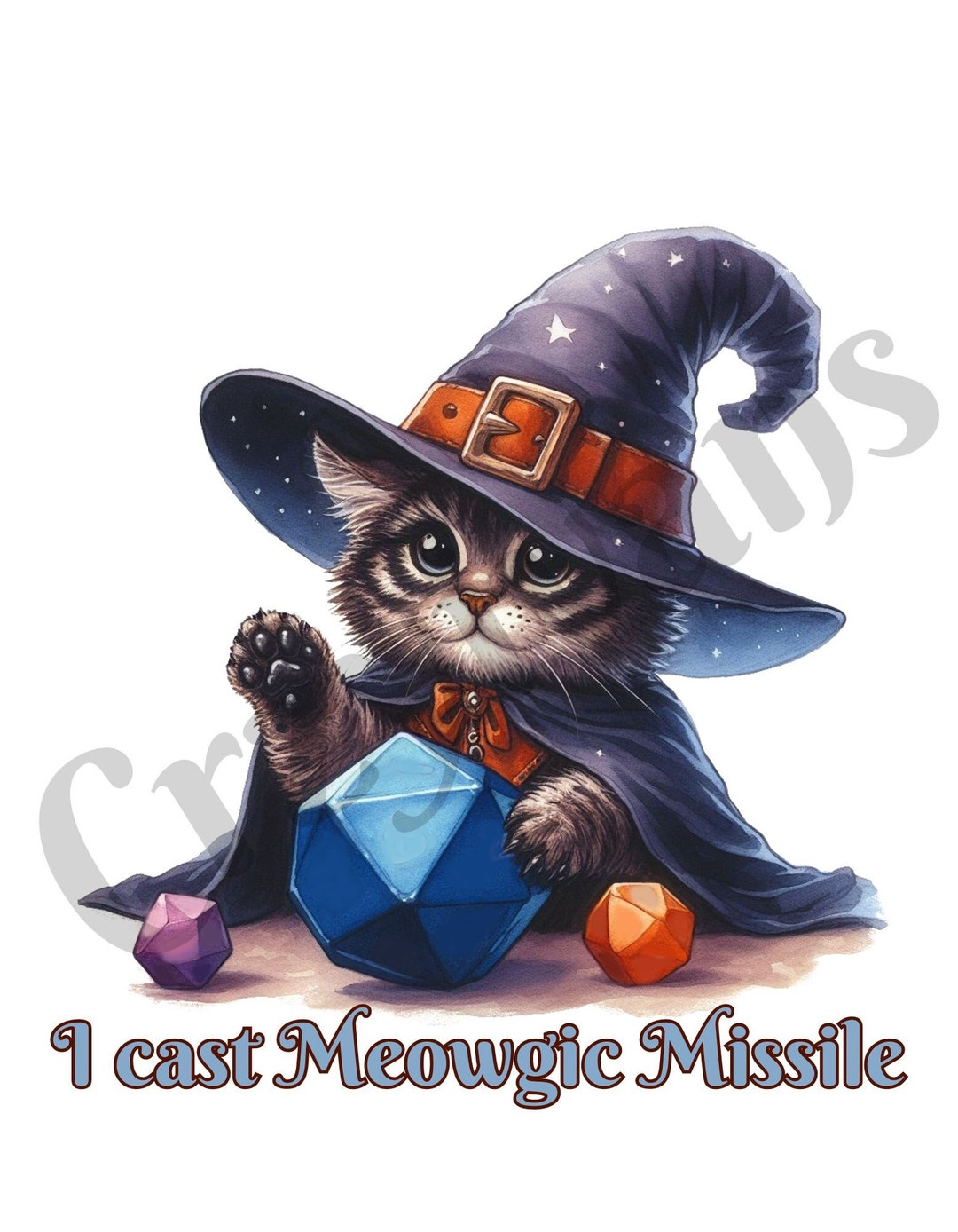 Cat Wizard Meowgic Missile Dnd DTF or Sublimation Printable PNG Digital ...