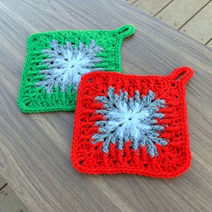 CROCHET PATTERN - Granny Mosaic Potholders, Textured Pot Holders, Hot ...