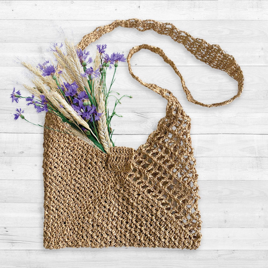 CROCHET PATTERN Raffia Origami Bag Pattern, Flap Bag, Straw Bag ...