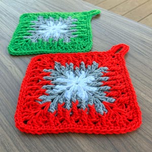 CROCHET PATTERN - Granny Mosaic Potholders, Textured Pot Holders, Hot ...