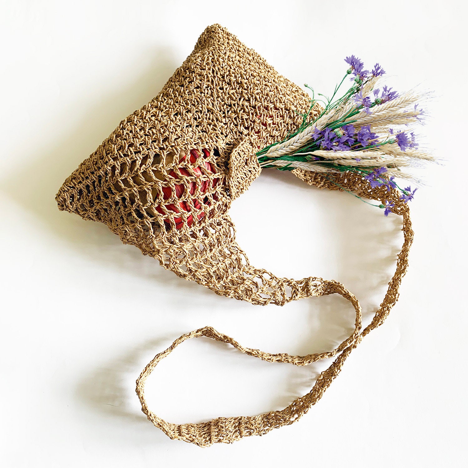 CROCHET PATTERN Raffia Origami Bag Pattern, Flap Bag, Straw Bag ...
