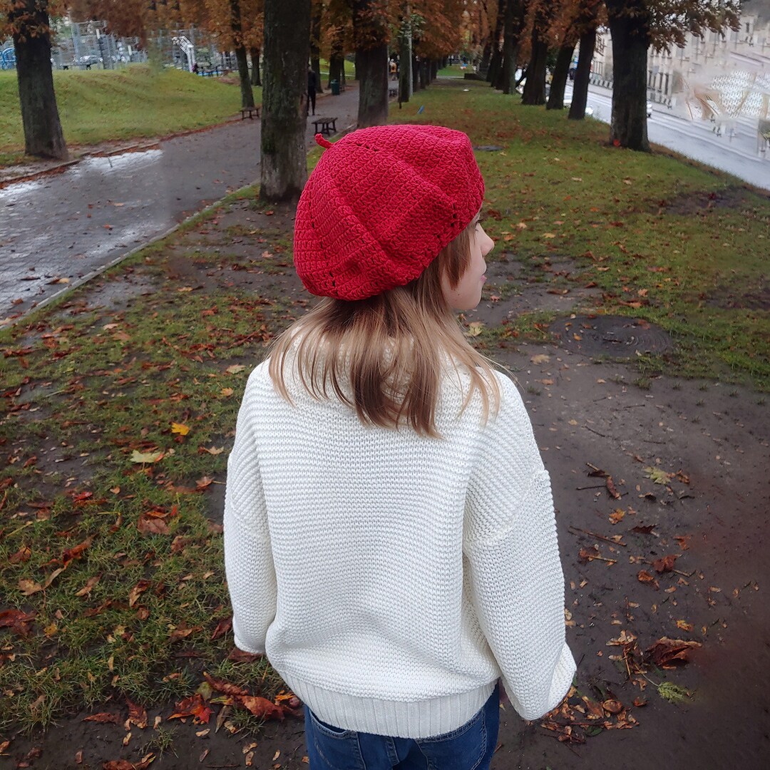 CROCHET PATTERN - Parisian Chic Beret, Red French Hat - Etsy