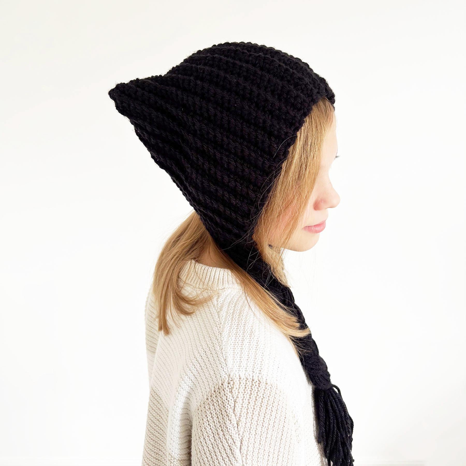CROCHET PATTERN - Cat Ear Hat With the Tassels, Cute Cat Beanie - Etsy
