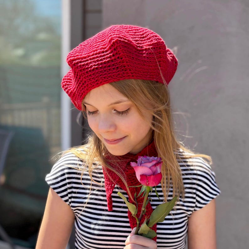 CROCHET PATTERN - Parisian Beret and Scarf, French Hat - Etsy