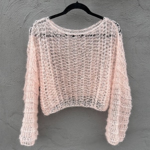 CROCHET PATTERN - Cloudlike Mohair Sweater, Airy Sheer Lace Jumper - Etsy