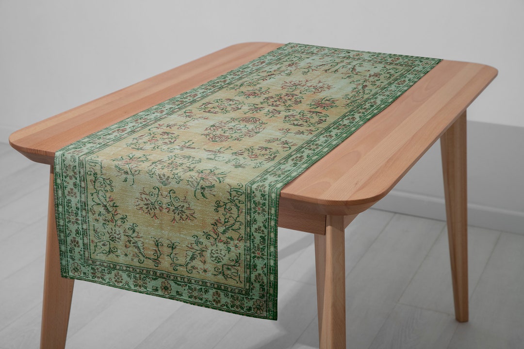 Kilim Inspired Table Scarf, Celebration Table Scarf, Artistic Runner ...