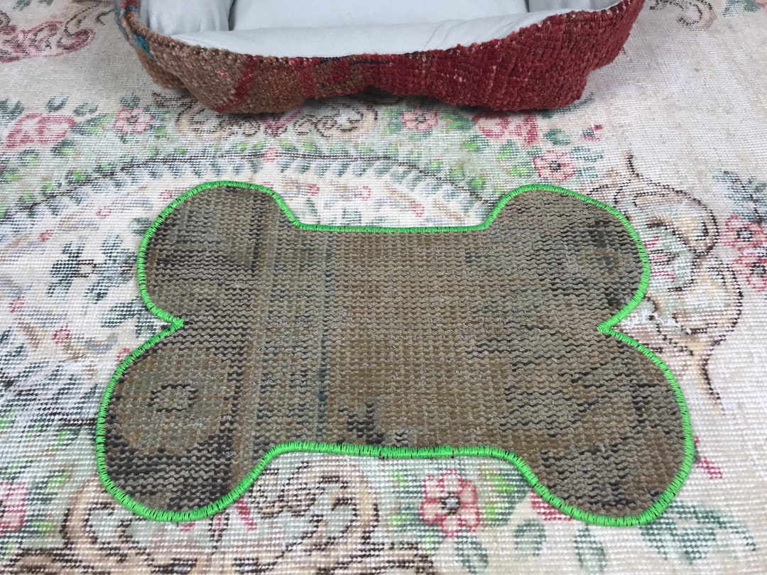 Cat Food Bowl Pad, Bone Shaped Mat, Pet Dish Mat, Woven Pet Mat, Pet ...