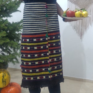 Vintage Kilim Half Apron, Woven Wool Embroidered Design - Etsy