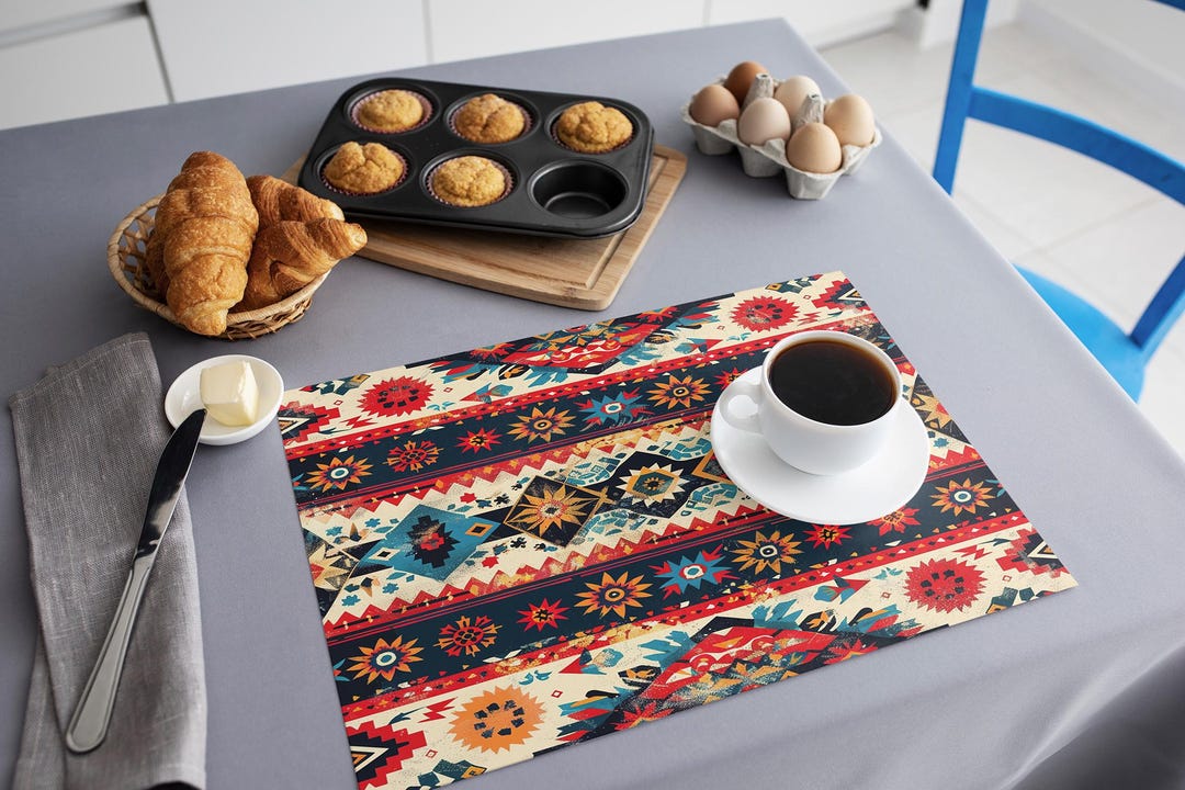 Fabric Placemats, Eclectic Home Style, Unique Tableware, Festive Table ...