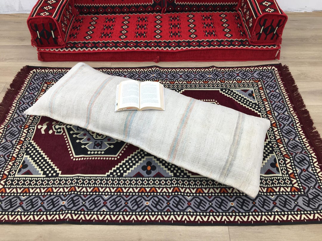 Pouffe for Saloon, Utility Home Decor, Unique Kilim Pouffe, Vintage ...