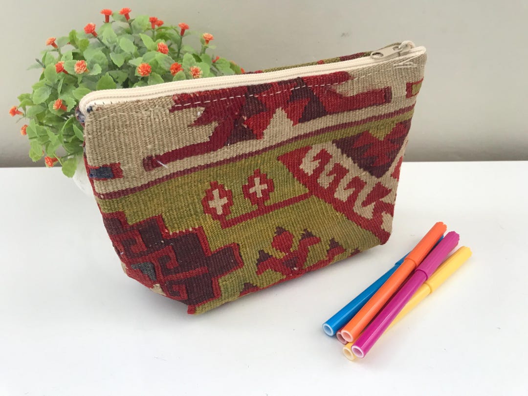 Colorful Woven Pouch, Ethnic Design Bag, Handmade Toiletry Case, Travel ...