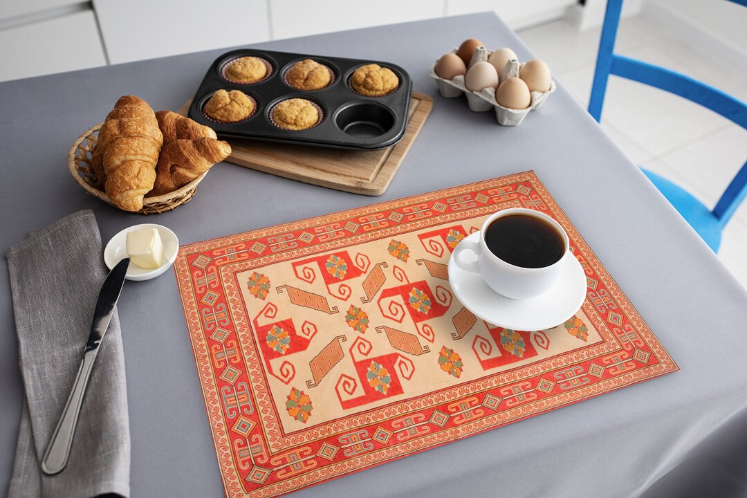 Aztec Placemats, Texture Tableware, Washable Kitchen Placemats, Dining ...