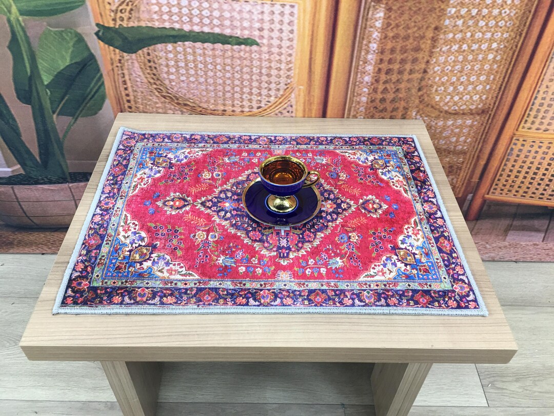 Kilim Style Table Placemats: Vintage Turkish Rug Prints (set of 4 ...