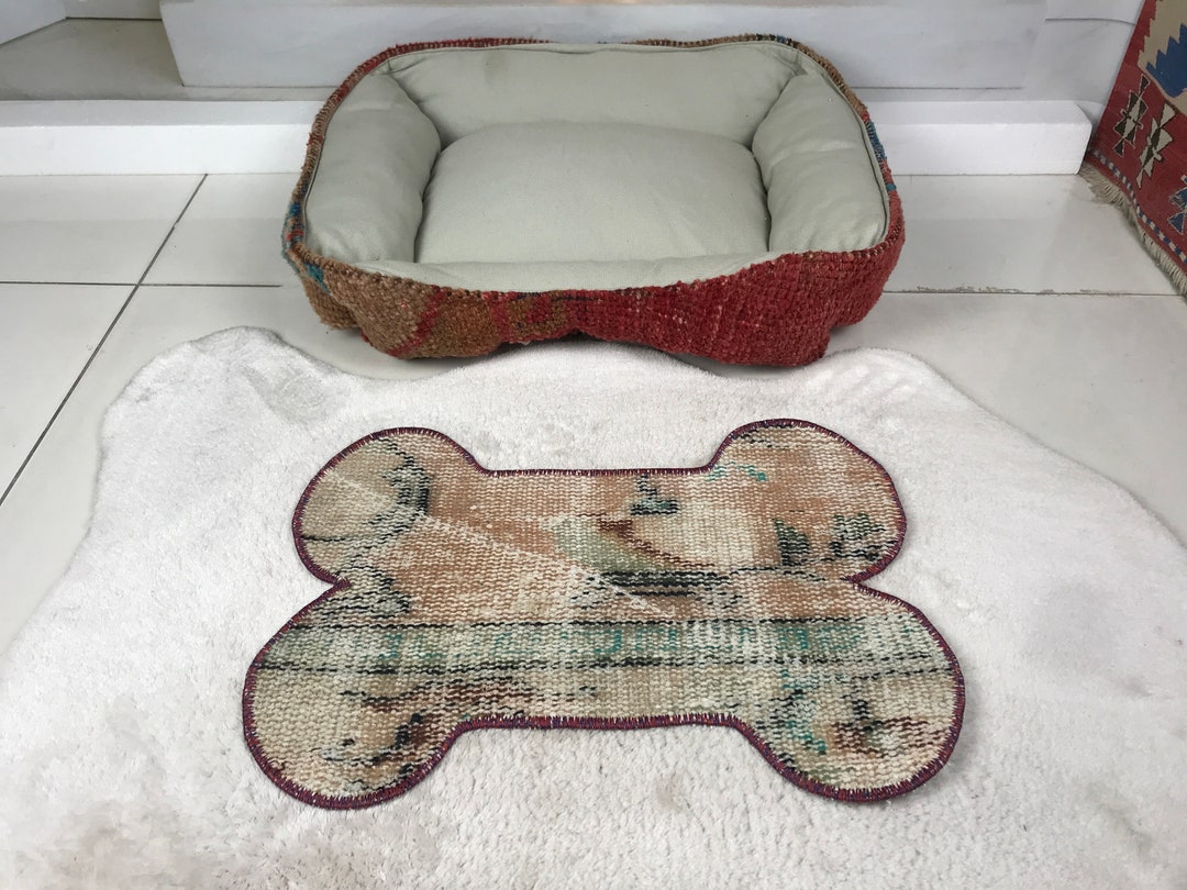 Bone Shaped Dog Mat, Puppy Food Mat, Handmade Mats, Dog Mat for Food ...