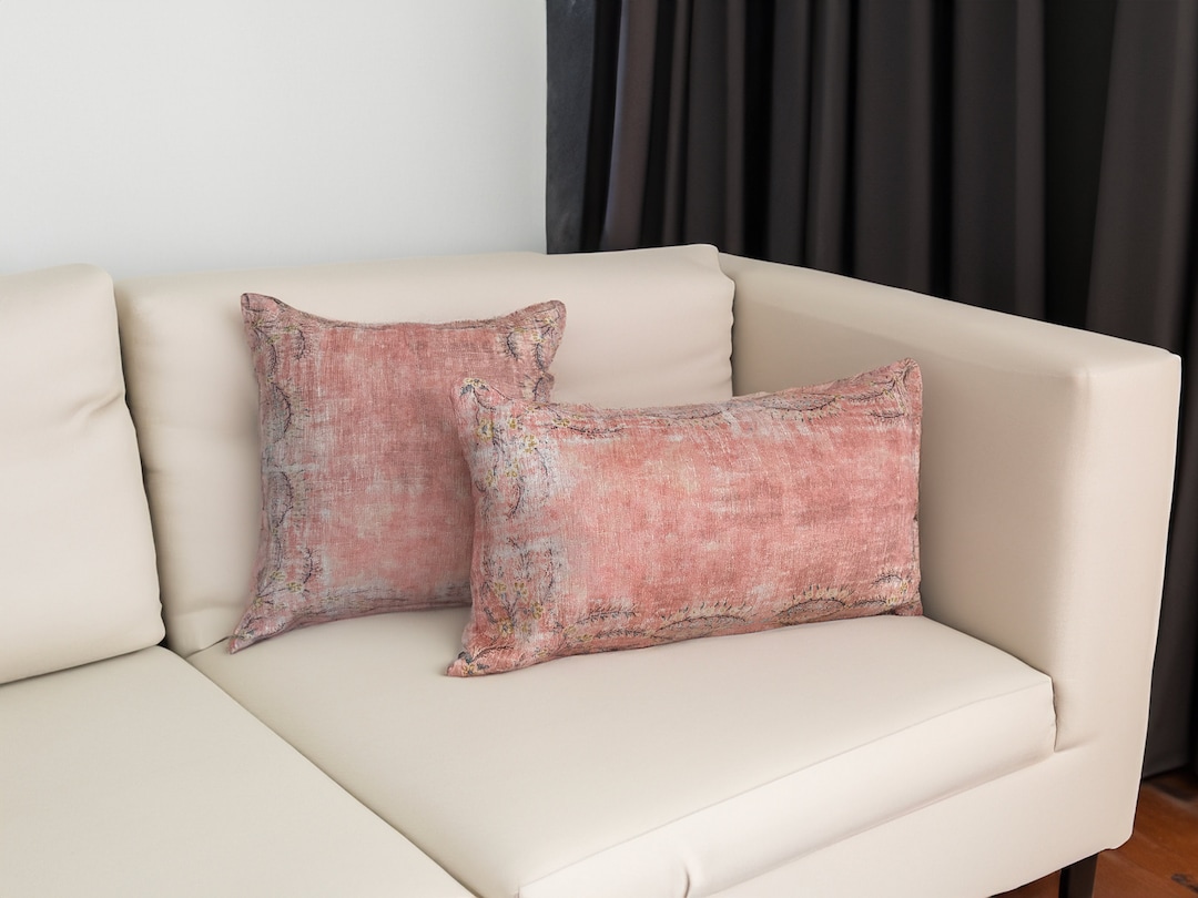 Pastel Color Pillow, Worn Looking Printed, Euro Sham Cover, Velvet ...