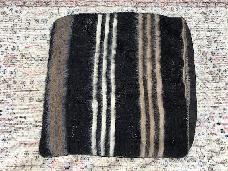 Ottoman Pouf, Furry Cushion, Floor Seating, Couch Cushion, Moroccan ...