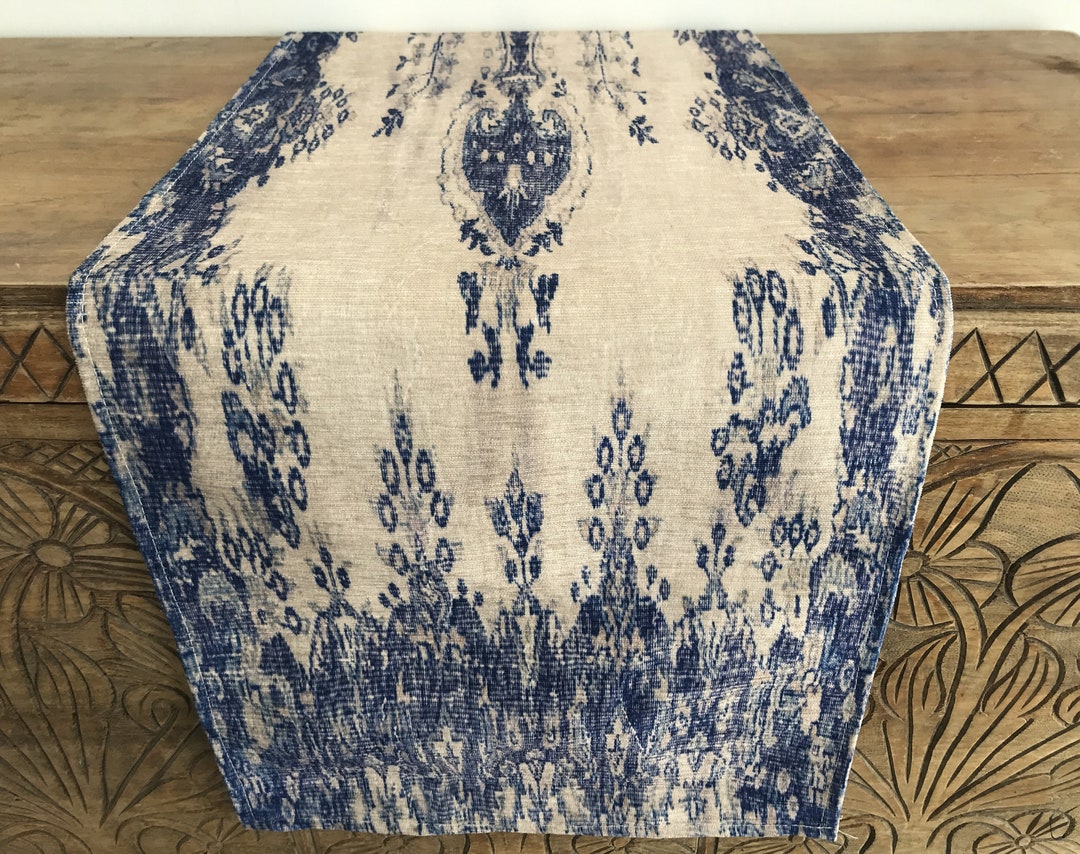 Sophisticated Table Decor, Kilim Pattern Table Scarf, Library Desk ...