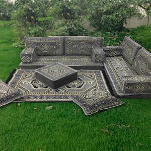 Majlis Seating Set, Modular Sofa, Arabic Seating, Sofa With Ottoman ...