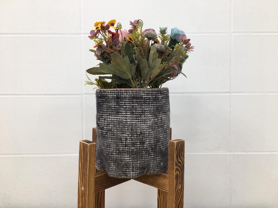 Gothic Flower Pot, Plant Pot Holder, Sustainable Cotton Basket, Hand ...