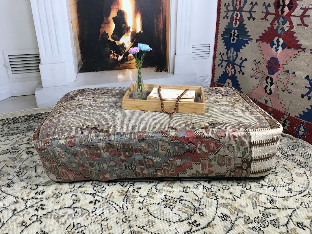 Reading Nook Cushion, Floor Pouf Ottoman, Bench Cushion, Turkish ...
