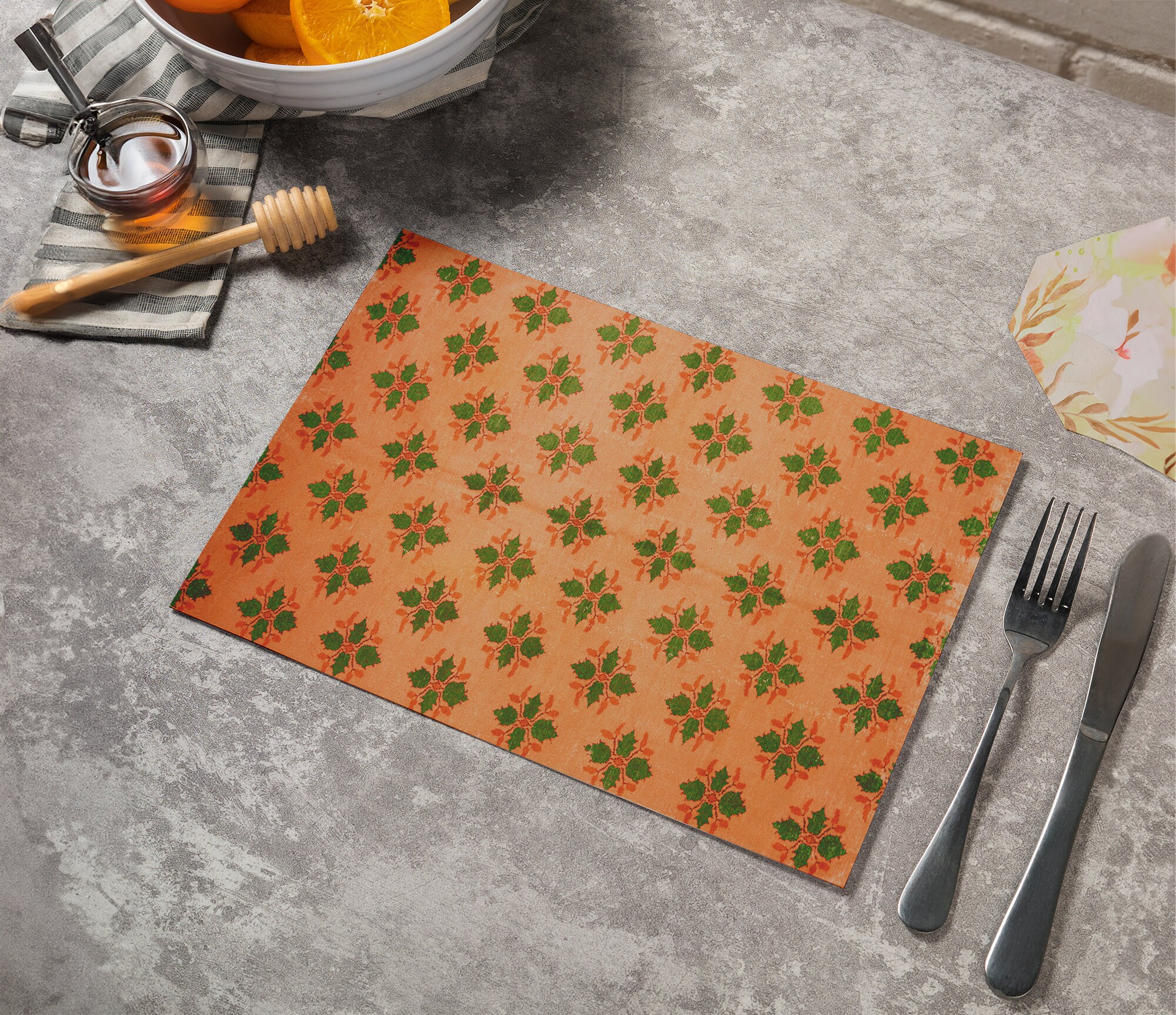 Artisan-inspired Decorative Table Placemats, Retro Rug Table Setting ...