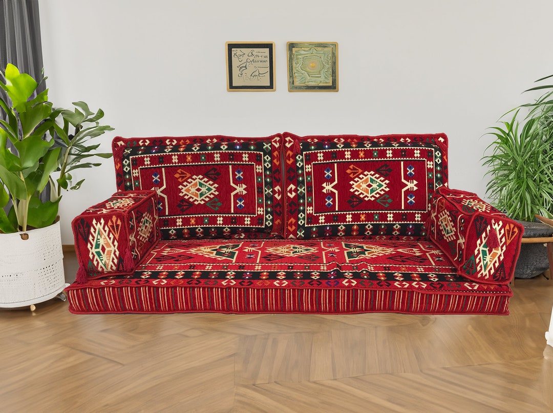 Floor Cushion Set, Arabic Sofa Set, Rest Room Decor, Sofa With Foam ...