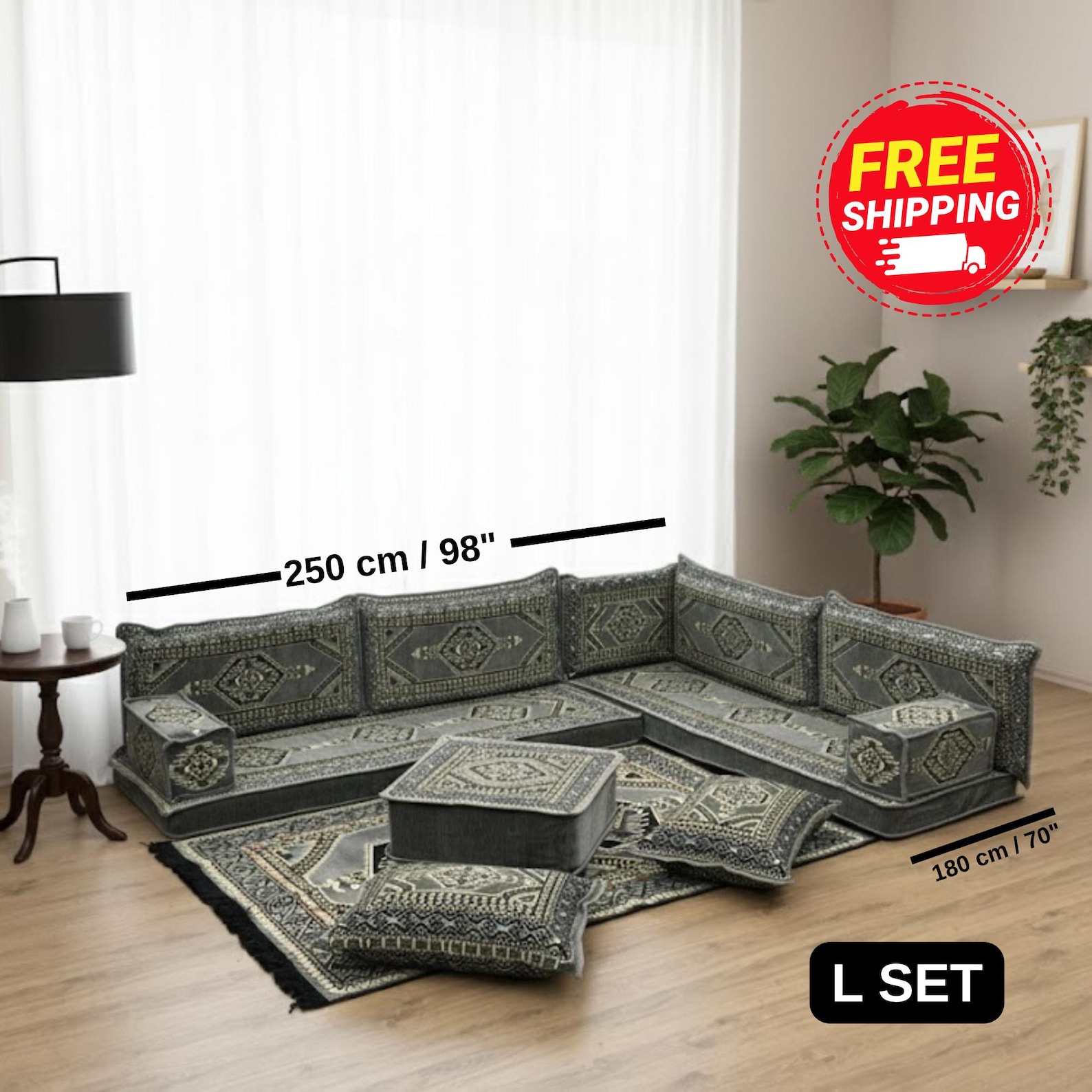 Majlis Seating Set, Modular Sofa, Arabic Seating, Sofa With Ottoman ...