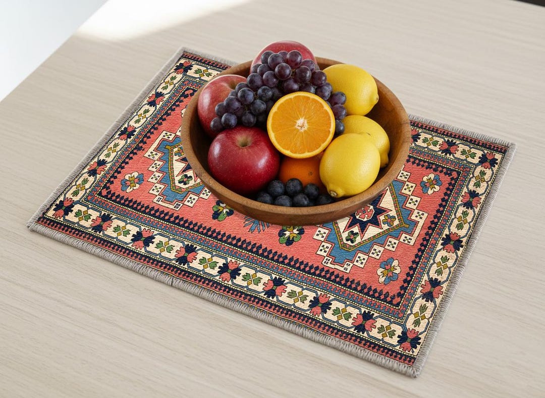 Turkish Kilim Placemats: Boho Dining Mats, Washable Fabric 12129-01 - Etsy