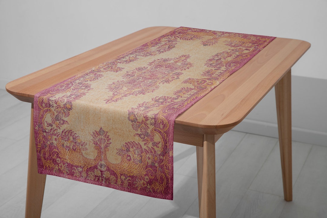 Pastel Color Table Runner, Aesthetic Rug Style Table Scarf, Kitchen ...