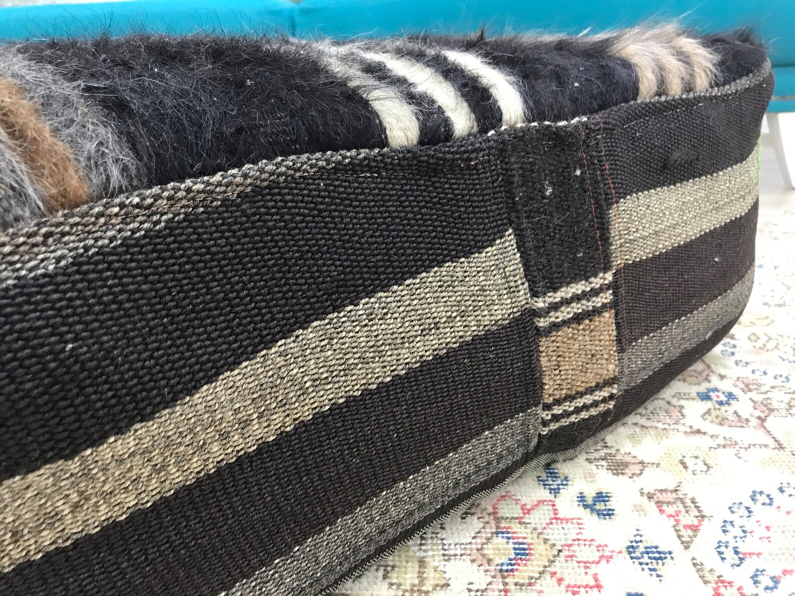 Ottoman Pouf, Furry Cushion, Floor Seating, Couch Cushion, Moroccan ...