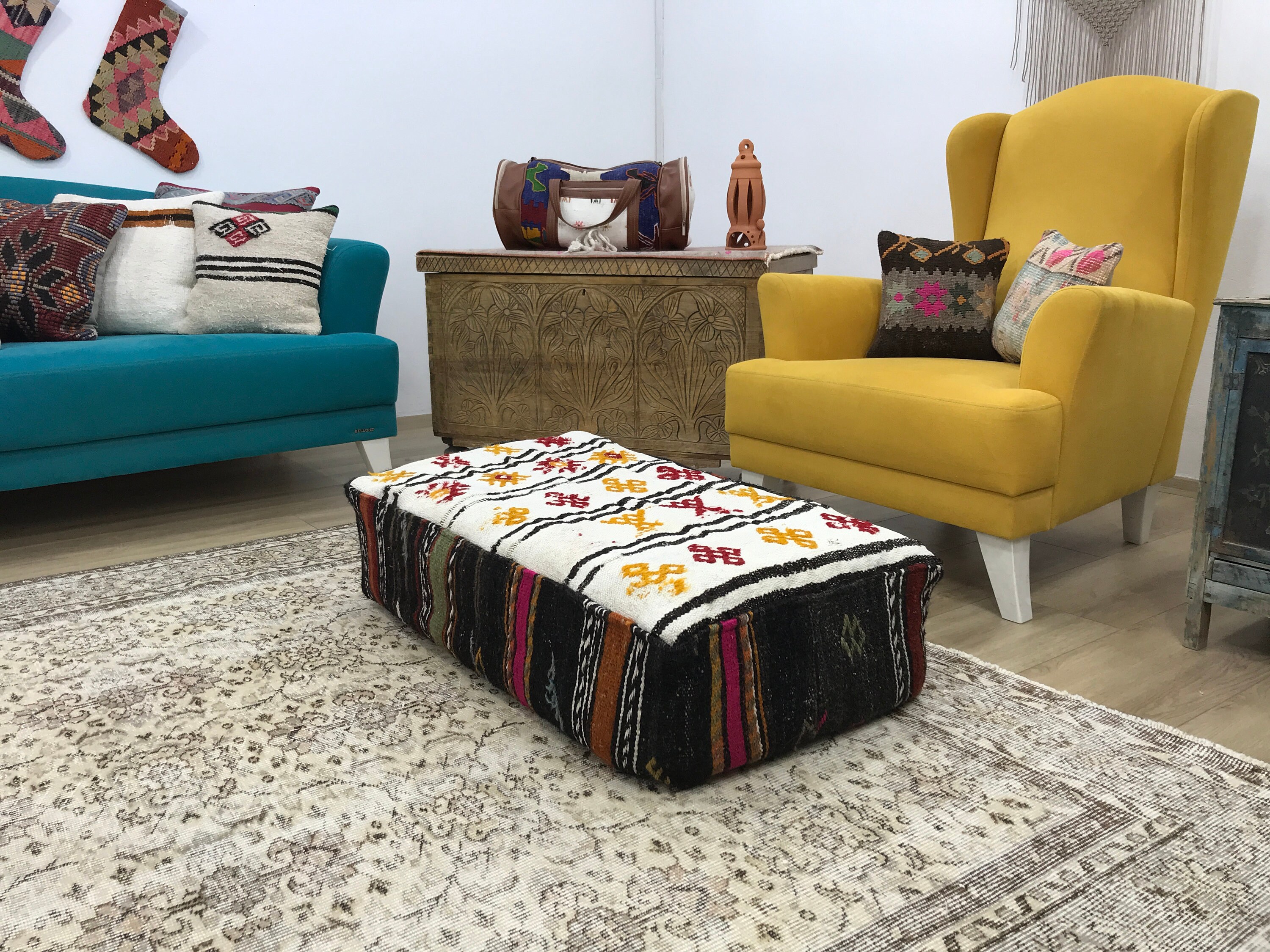 Handmade Cushion Floor Cushion Floor Pouf Cover Boho Rug Pillow Sitting Pillow Under Desk Pouf Ottoman Cushion Indoor Cushion FP 874 Etsy