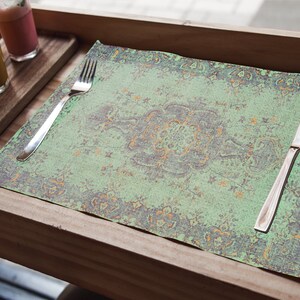 Wipeable Kitchen Placemats, Oriental Table Mats, Non-slip Tableware ...