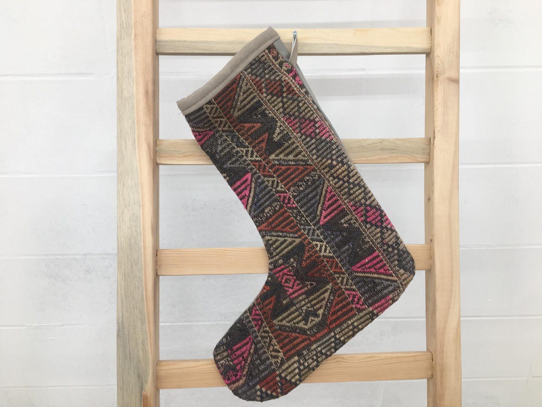 Xmas Stocking Decor, Large Santa Socks, Ethnic Stocking, Kilim Stocking ...