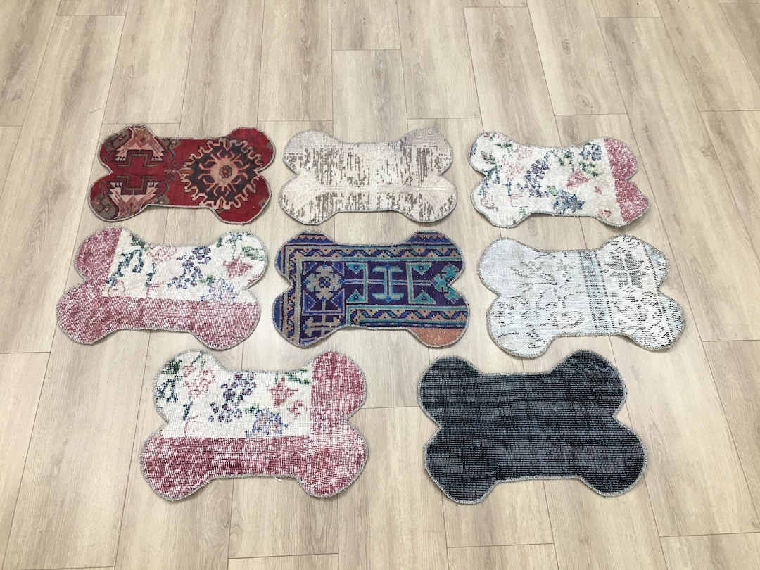 Handmade Bone Shaped Pet Mats, Dog Mats for Food Station, Sustainable ...