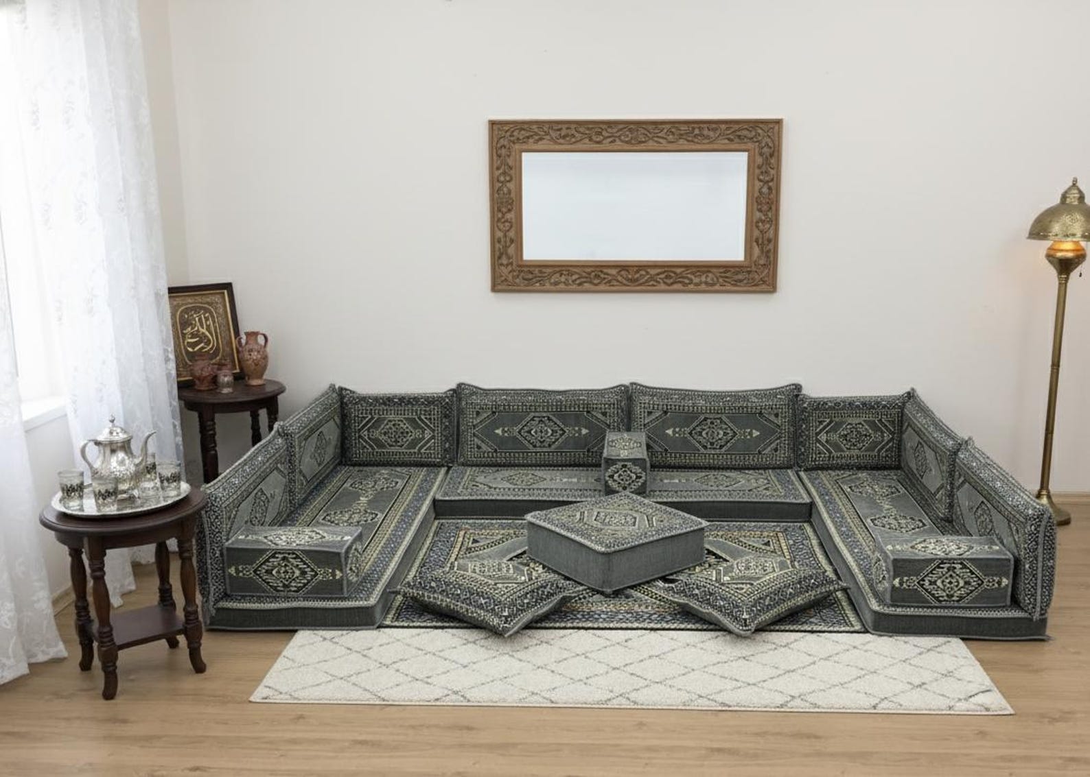 Majlis Seating Set, Modular Sofa, Arabic Seating, Sofa With Ottoman ...