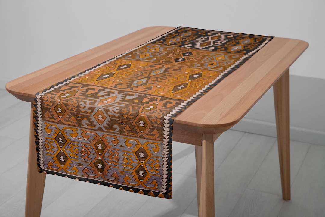 Coffee Table Runner, Book Desk Runner, Bright Color Runner, Kilim ...