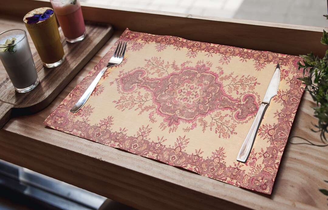 Cultural Kitchen Decor, Heritage Style Placemats, Velvet Turkish Rug ...