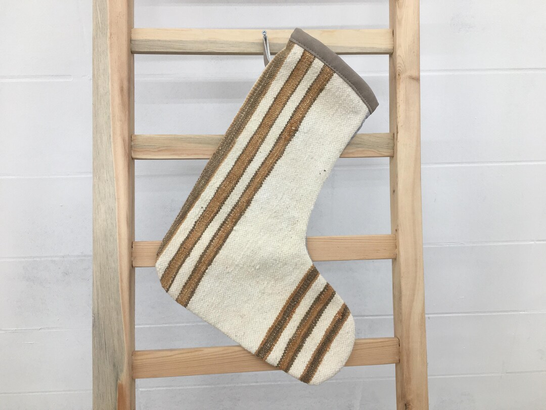 Christmas Eve Socks, Large Santa Socks, Fireplace Stocking, Vintage ...