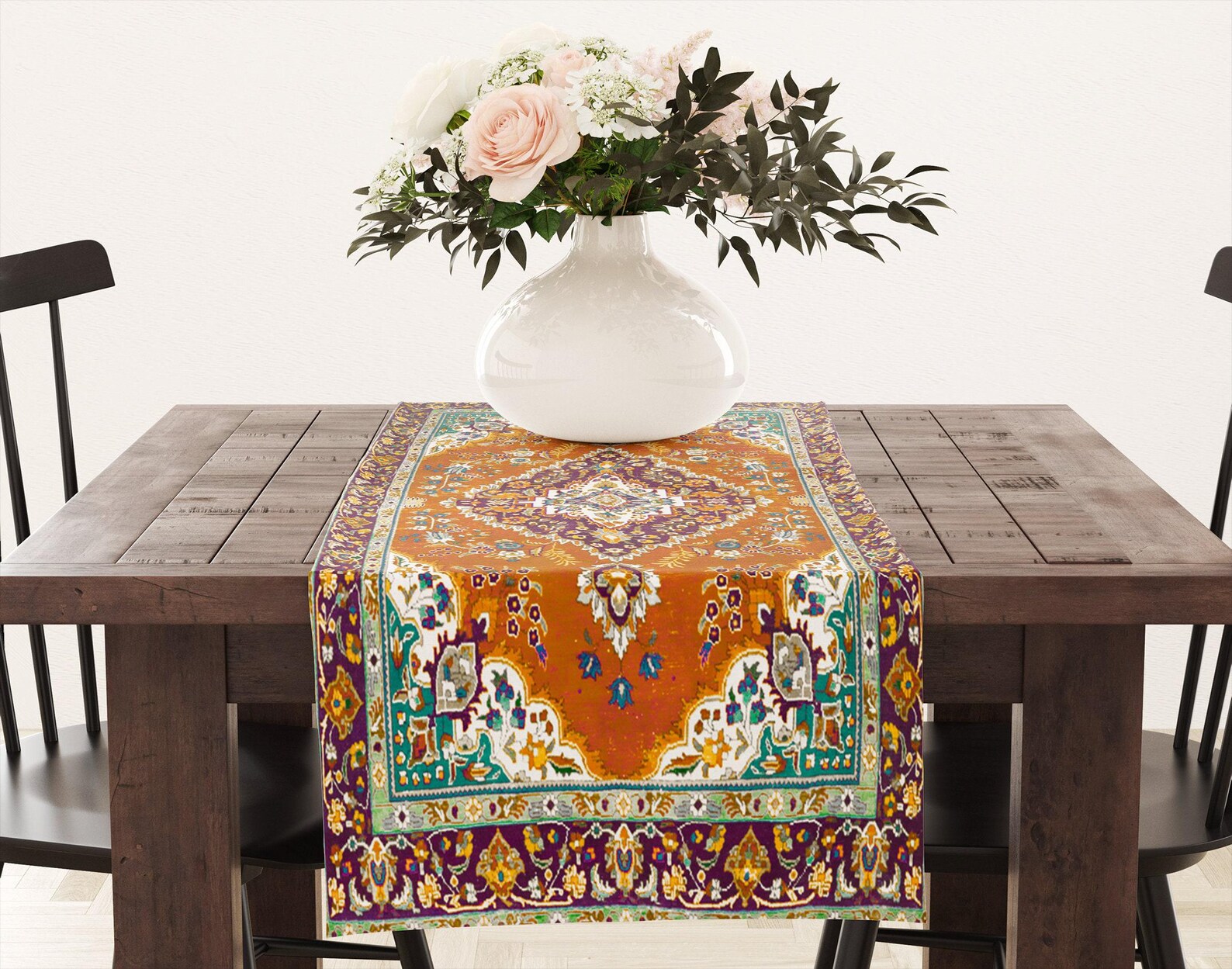 Cathering Table Sheet, Tropical Rug Style Table Runner, Memorable Table ...