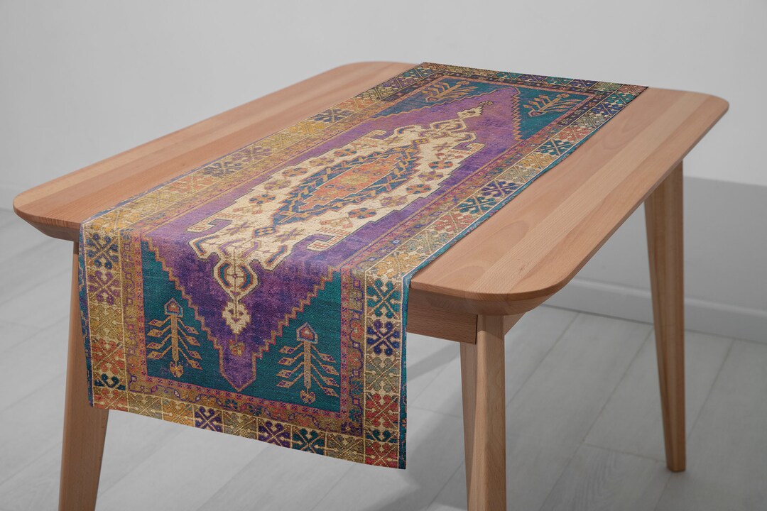 Notable Table Sheet, Retro Rug Style Table Runner, Stunning Table Sheet ...