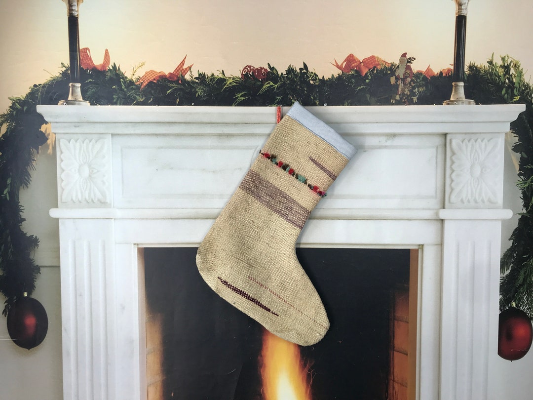 Chic Design Stocking, Rustic Stocking, Santa Gift Stocking, Pastel ...