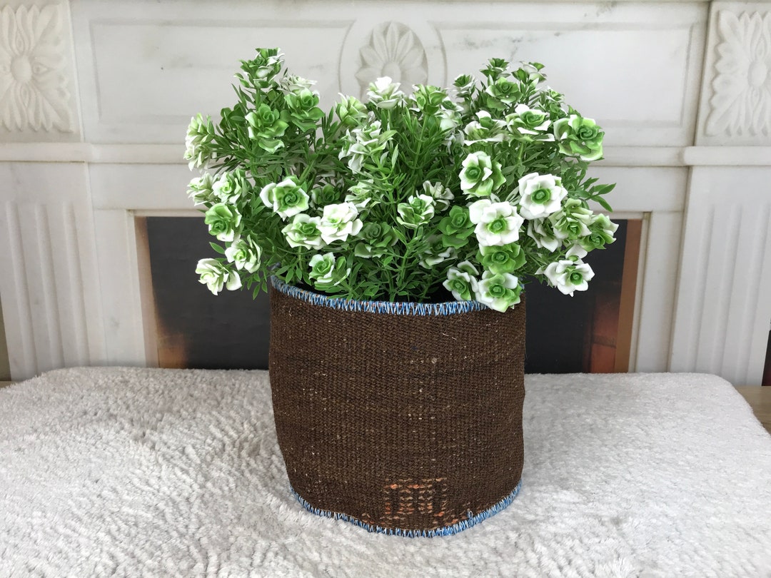 Handwoven Planter, Laundry Storage, Rustic Planter, Knotted Basket ...