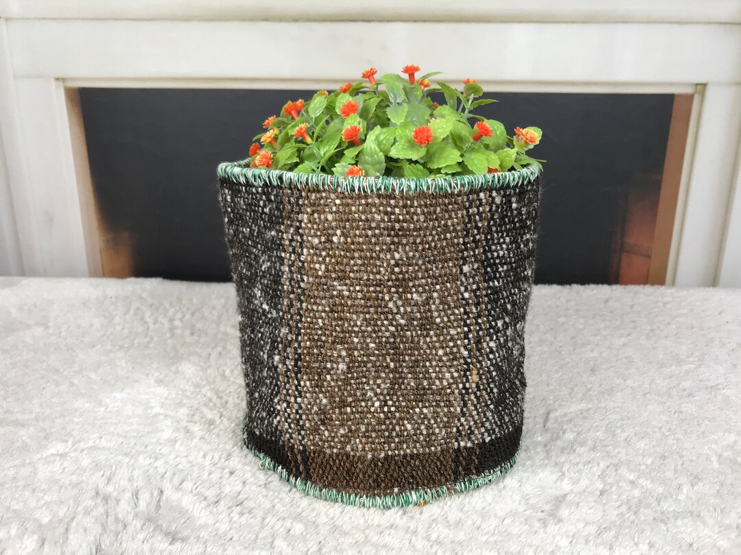 Decorative Planter, Planter Box, Handmade Kilim Planter, Living Room ...