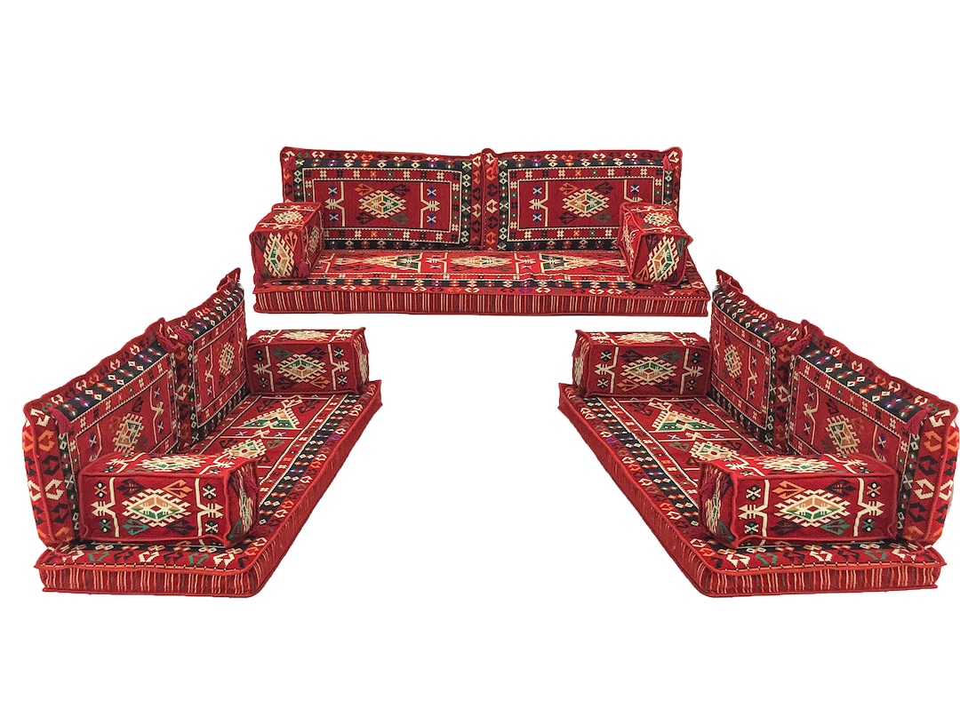 Floor Cushion Set, Arabic Sofa Set, Rest Room Decor, Sofa With Foam ...