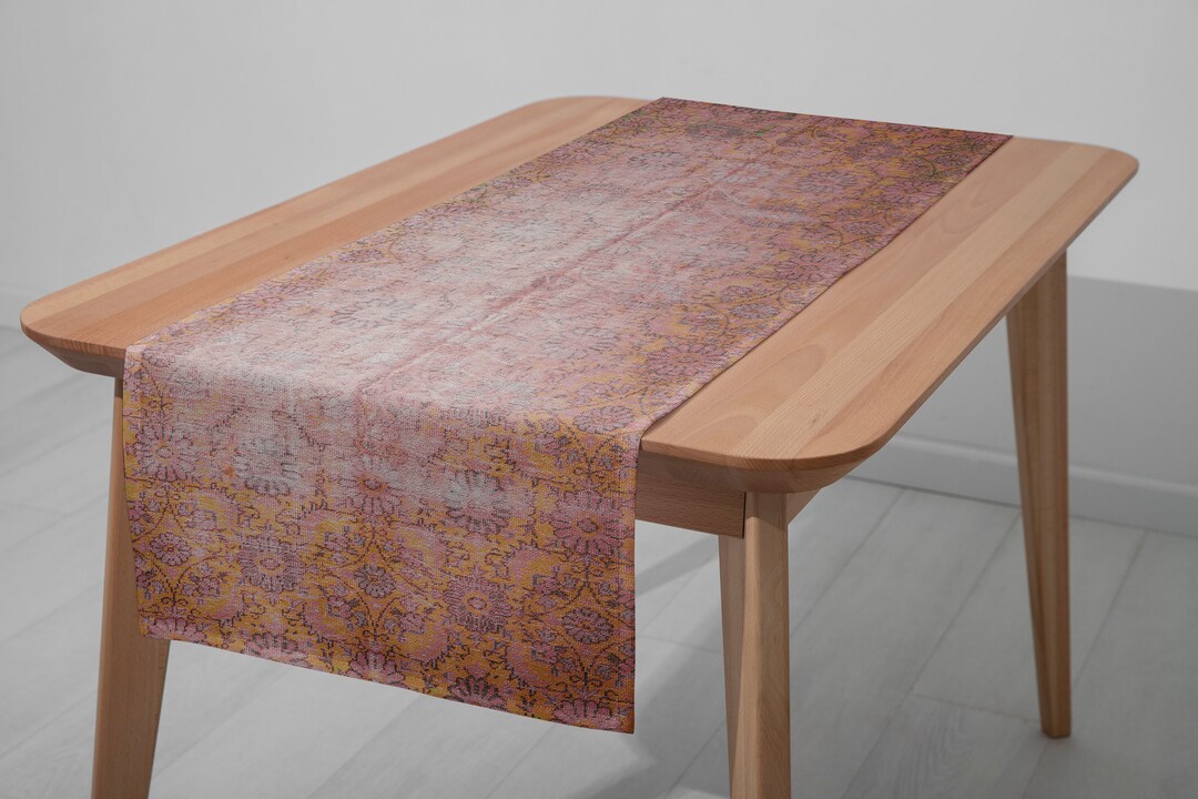 Botanical Table Scarf, Bar Table Runner, Family Gathering Table Decor ...