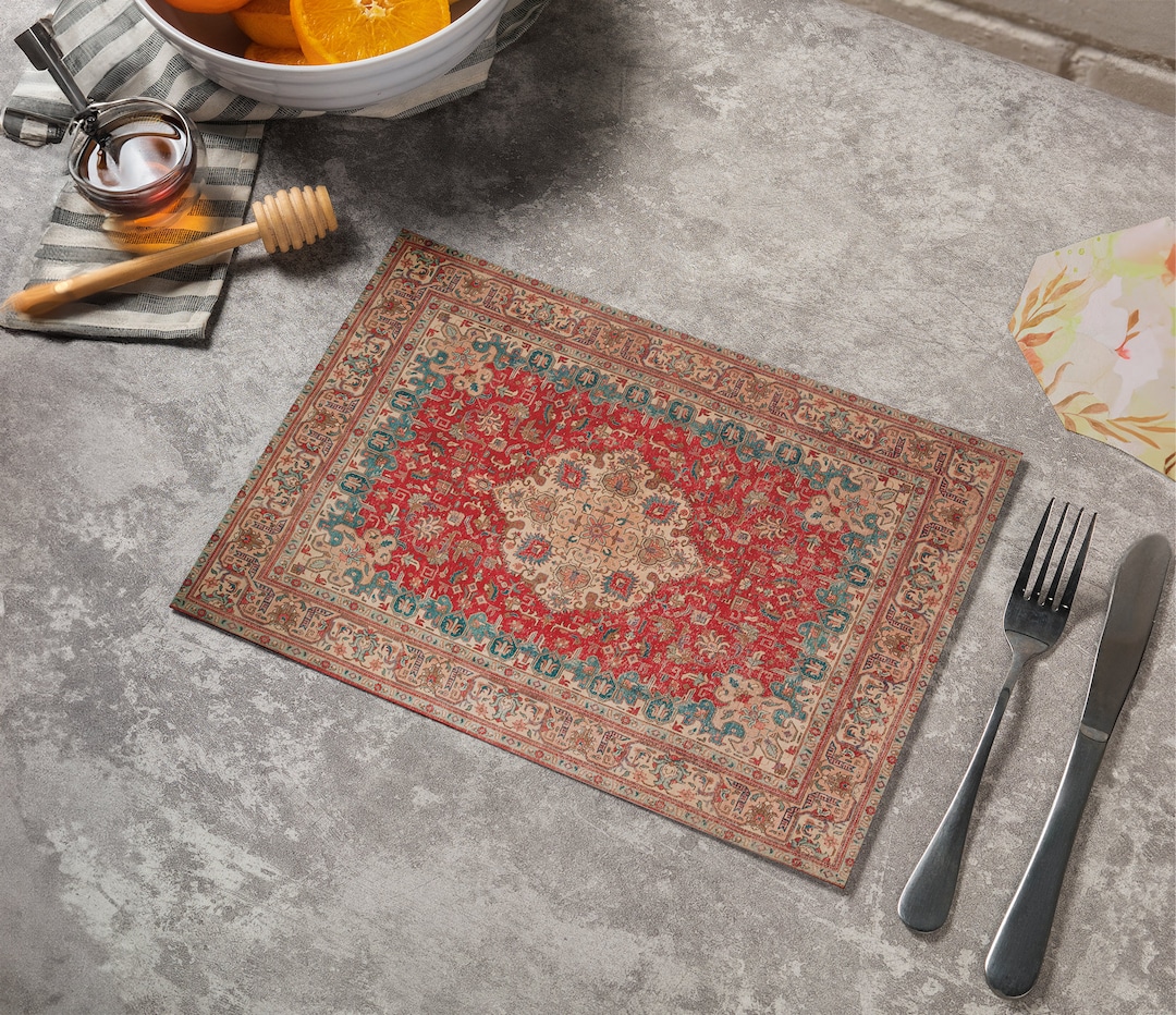 Washable Placemats, Oilproof Tableware, Noble Vintage Kilim Pattern ...